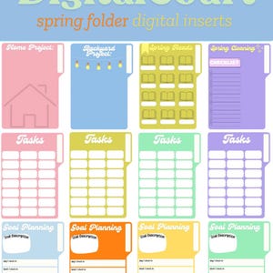 Spring Folder Inserts - Etsy