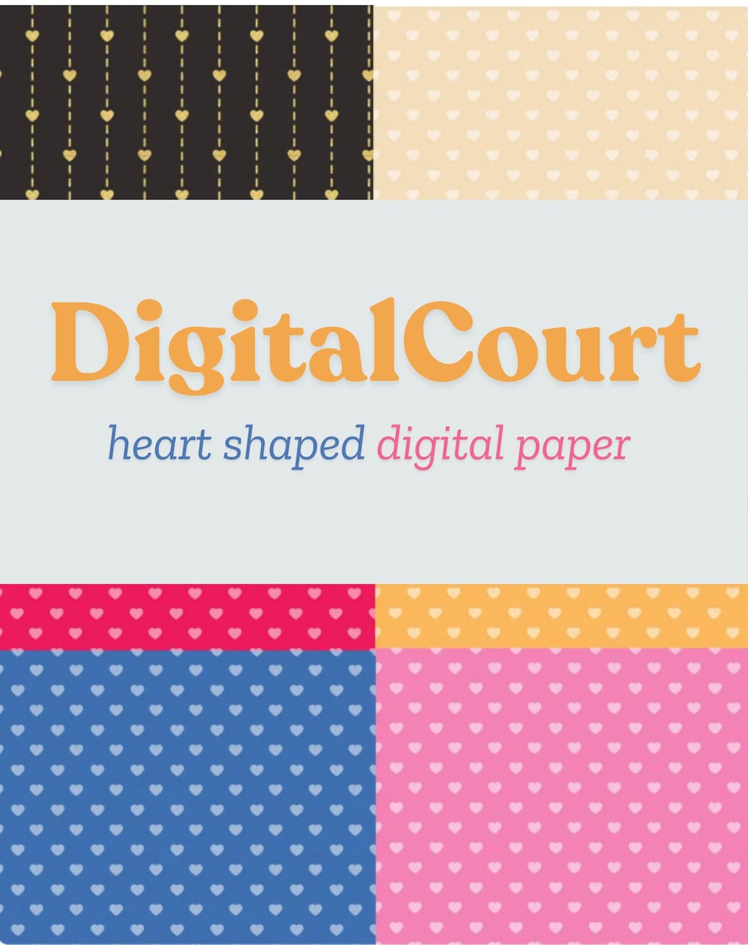 Heart Shaped Digital Paper - Etsy
