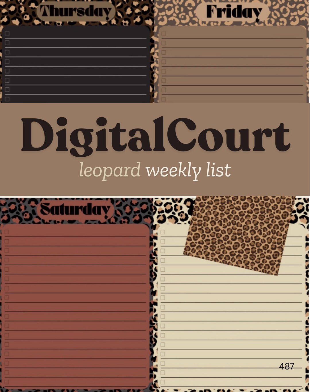 Leopard Weekly List - Etsy