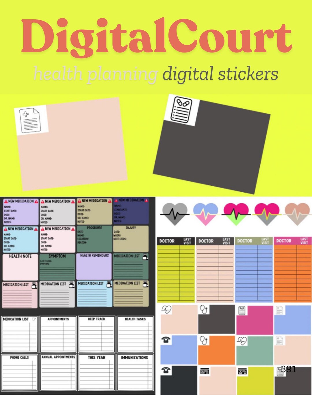 Digital Health Cards - Etsy