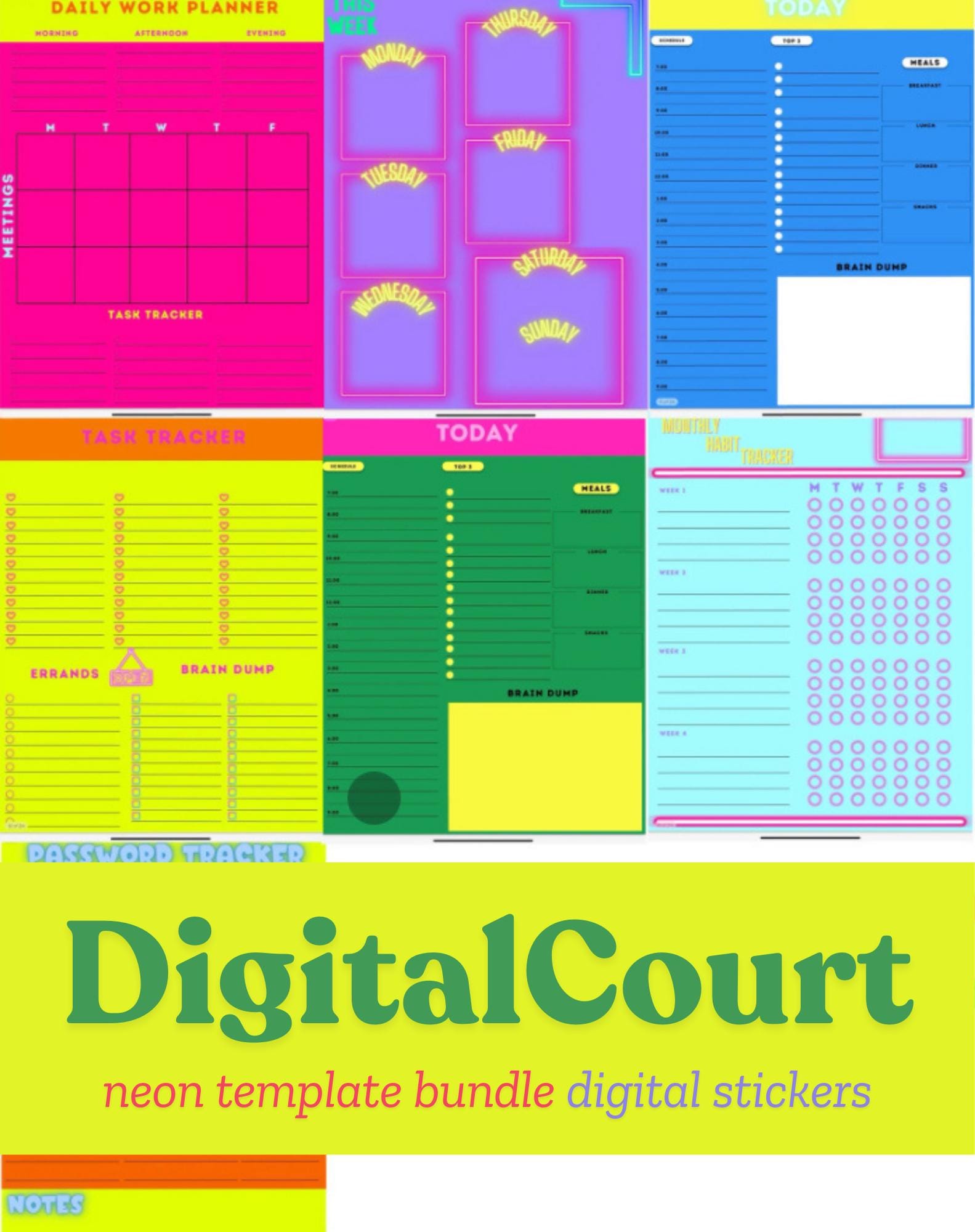 NEON Template Bundle - Etsy
