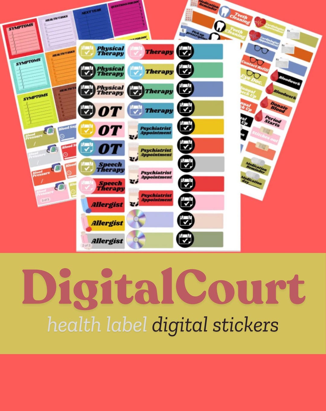 Health Labels & Sticky Notes - Etsy