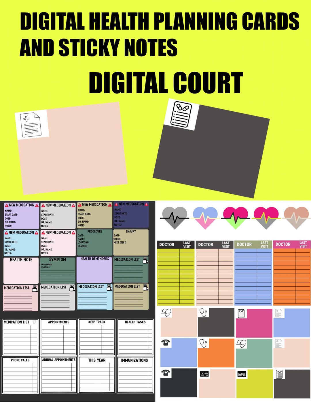 Digital Health Cards - Etsy