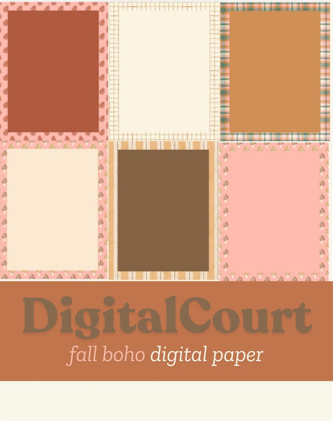 Fall Boho Digital Paper - Etsy