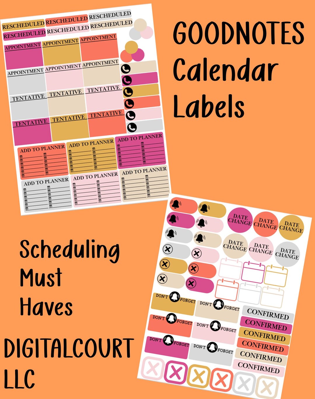 Scheduling Labels - Etsy