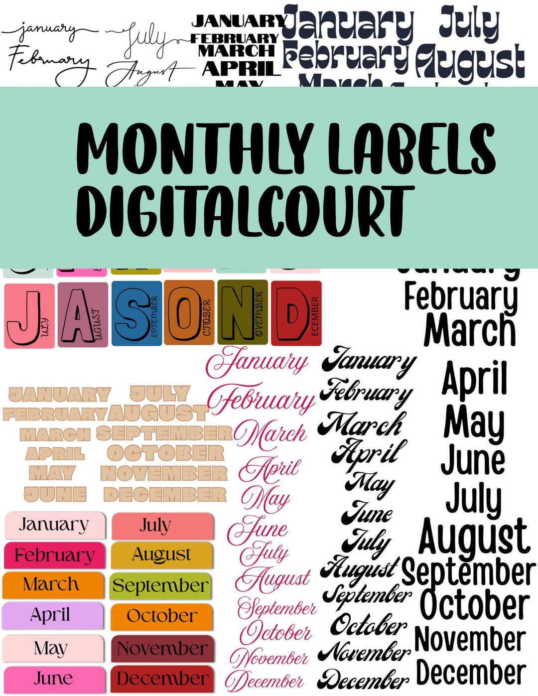 Monthly Labels - Etsy