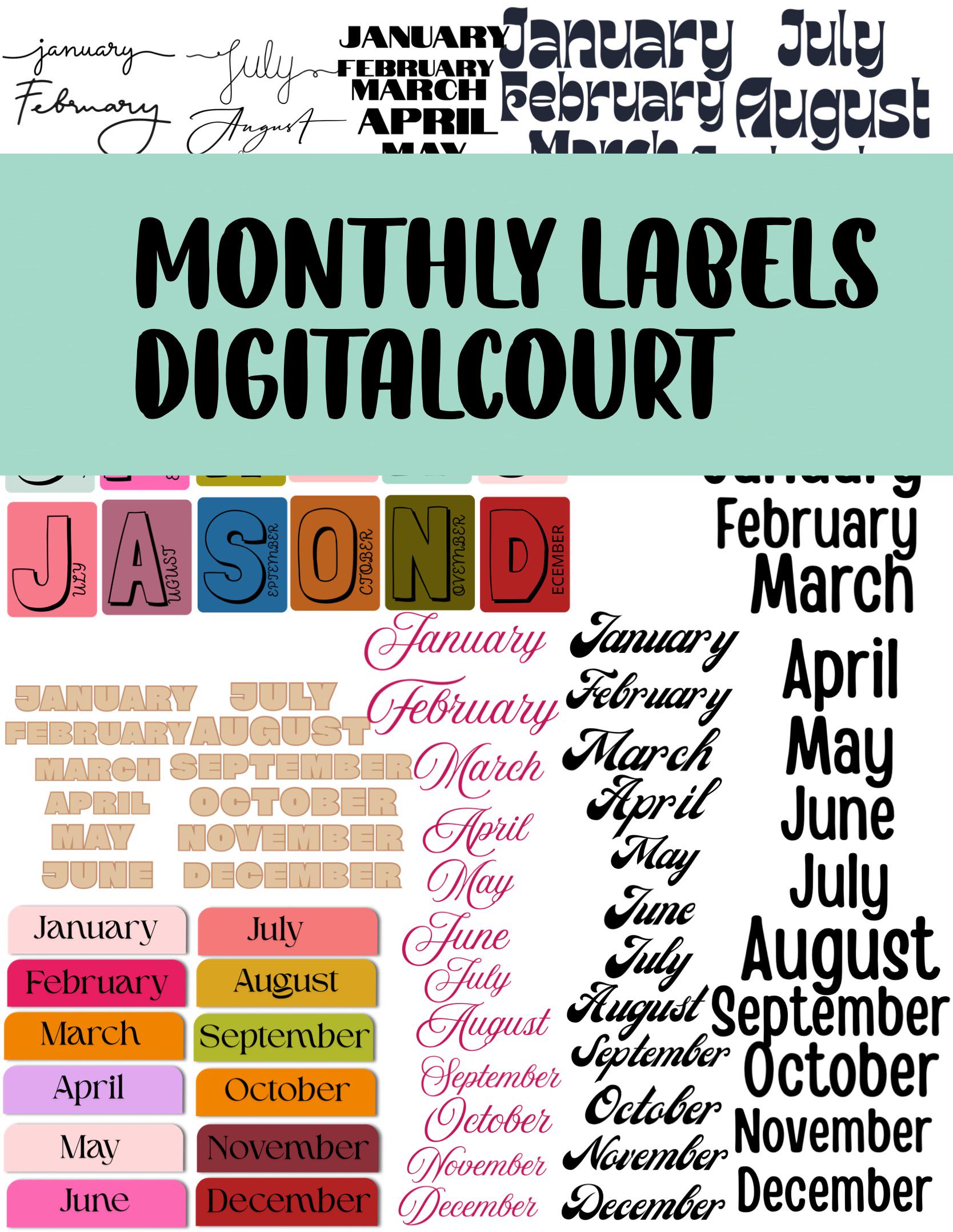 Monthly Labels - Etsy