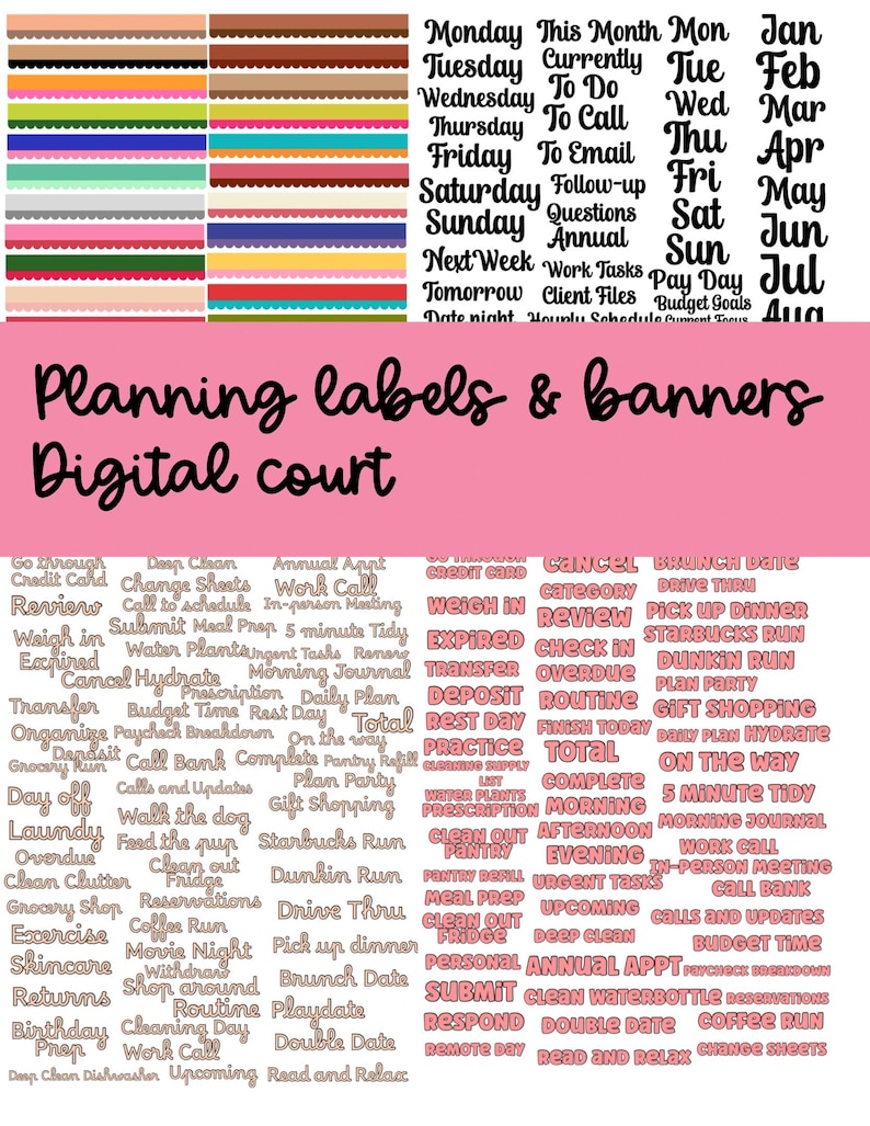 Planning Labels & Banners - Etsy