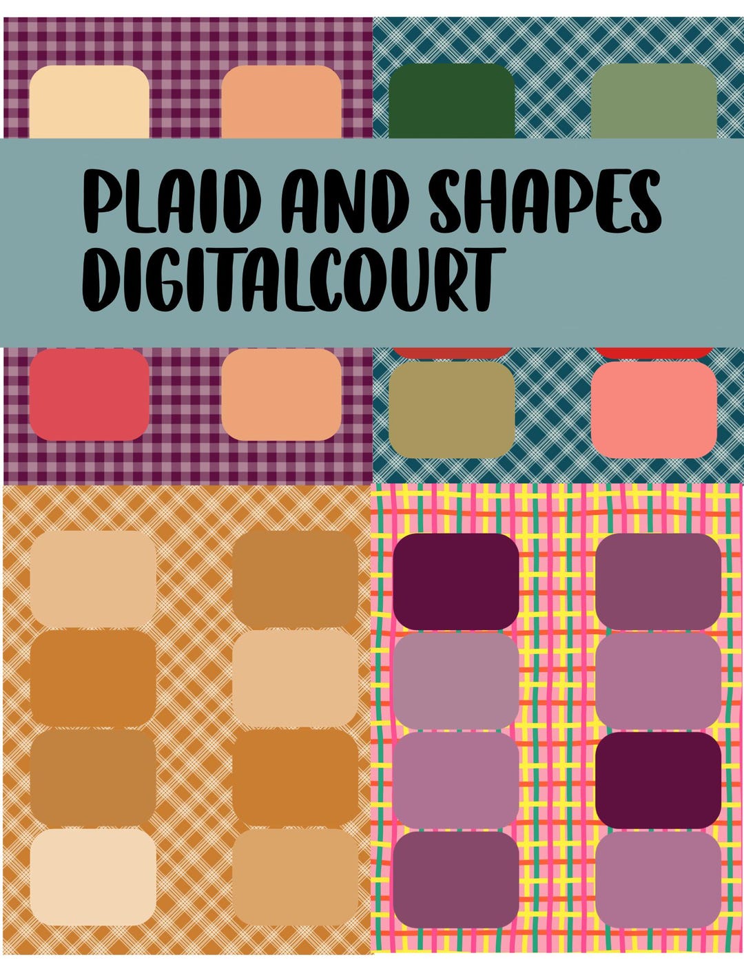Plaid and Shapes - Etsy