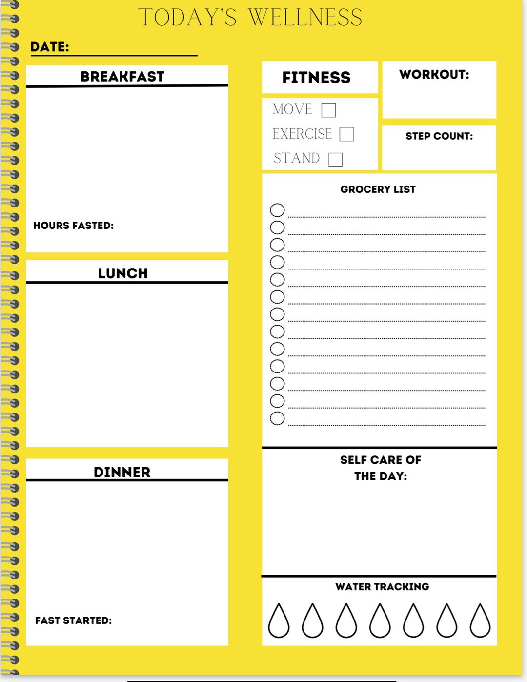 Wellness Planner Templates - Etsy