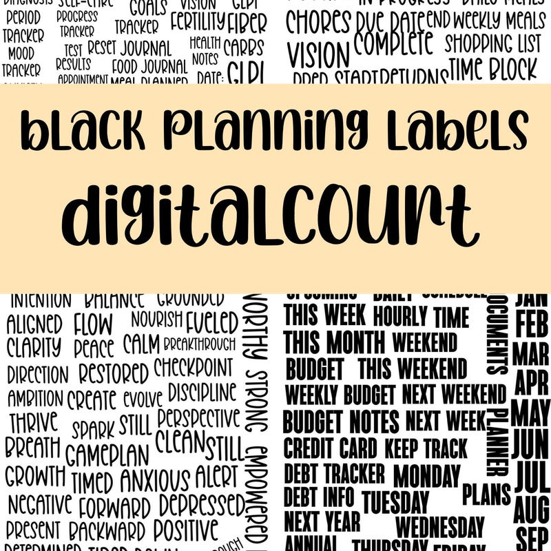 Black Planning Words - Etsy