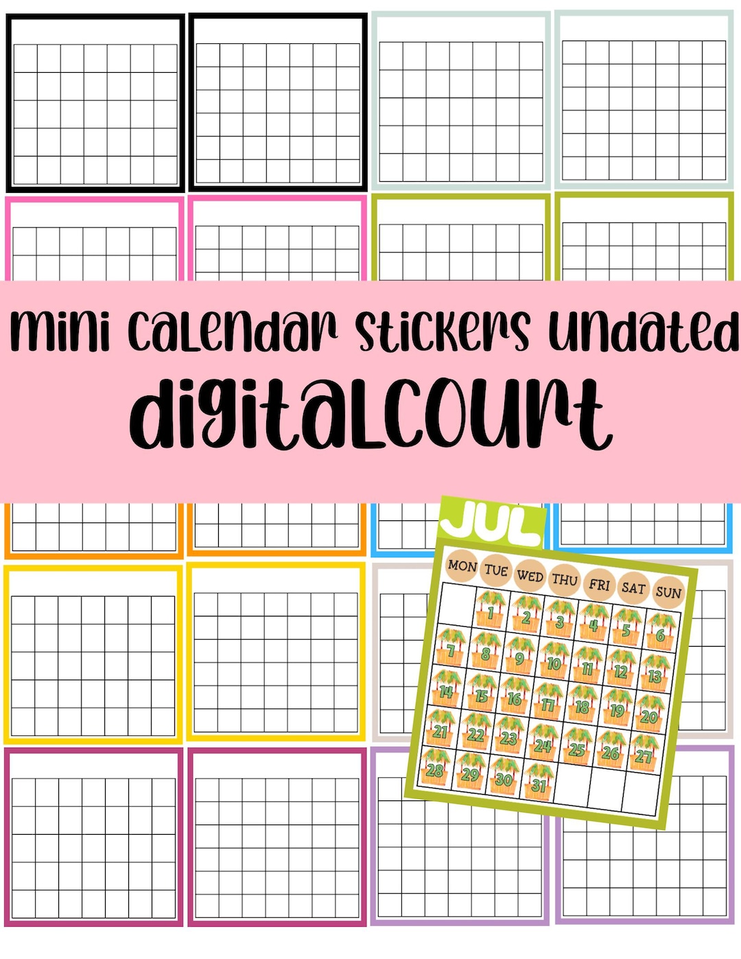 Mini Calendar Templates - Etsy