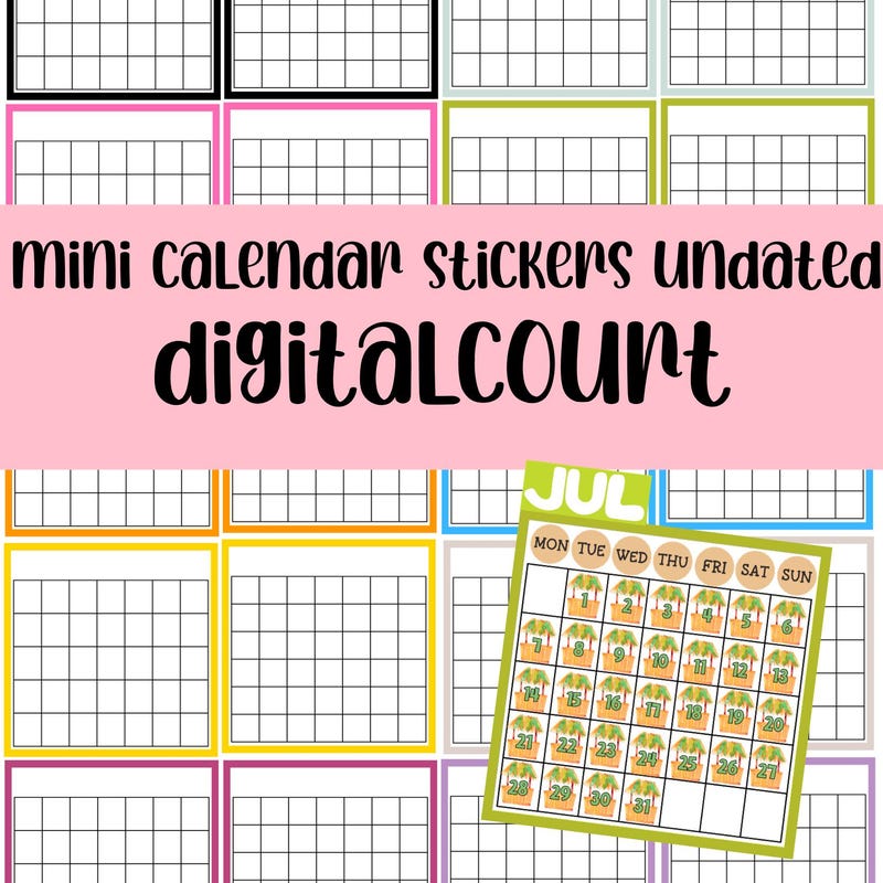 Mini Calendar - Etsy