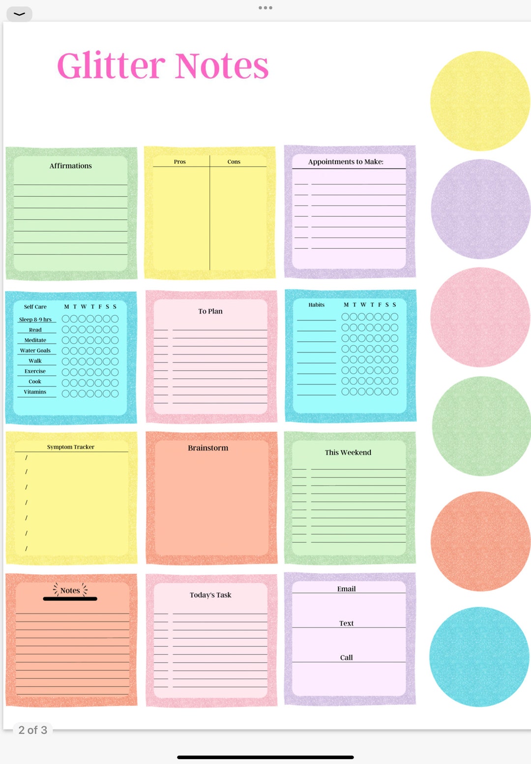 Glitter Sticky Notes - Etsy