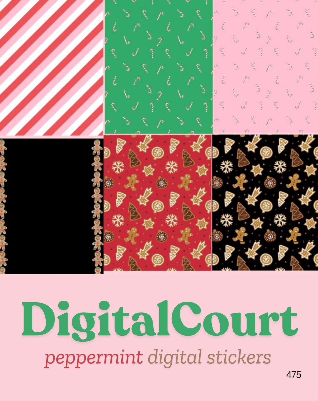 Peppermint Digital Paper - Etsy