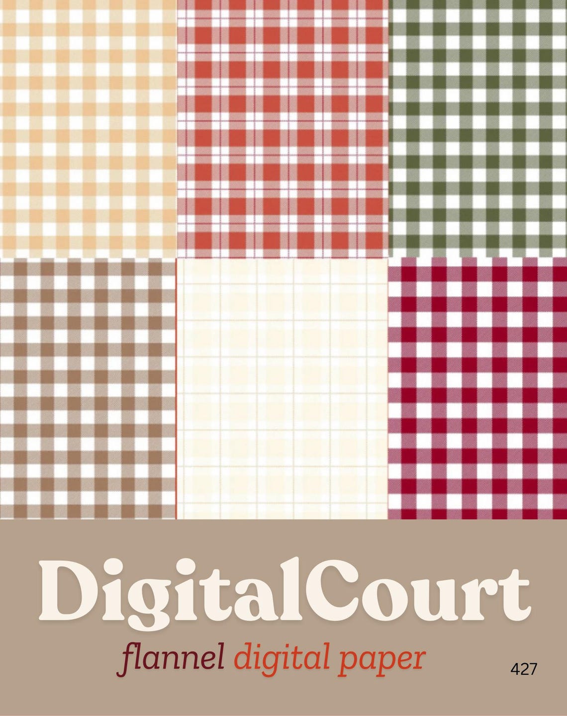 Flannel Digital Paper - Etsy