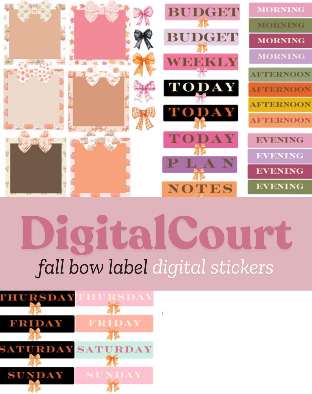 Fall Bow Labels and More - Etsy