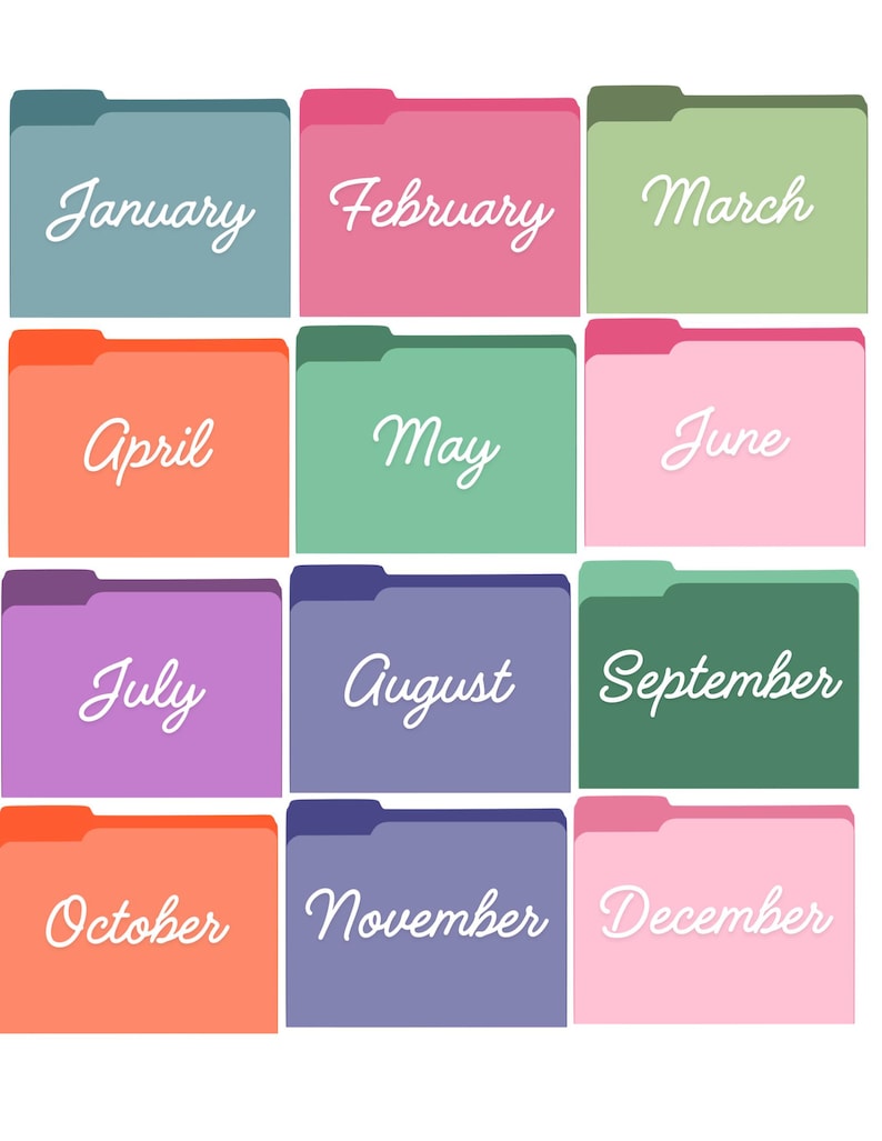 Monthly Folders - Etsy