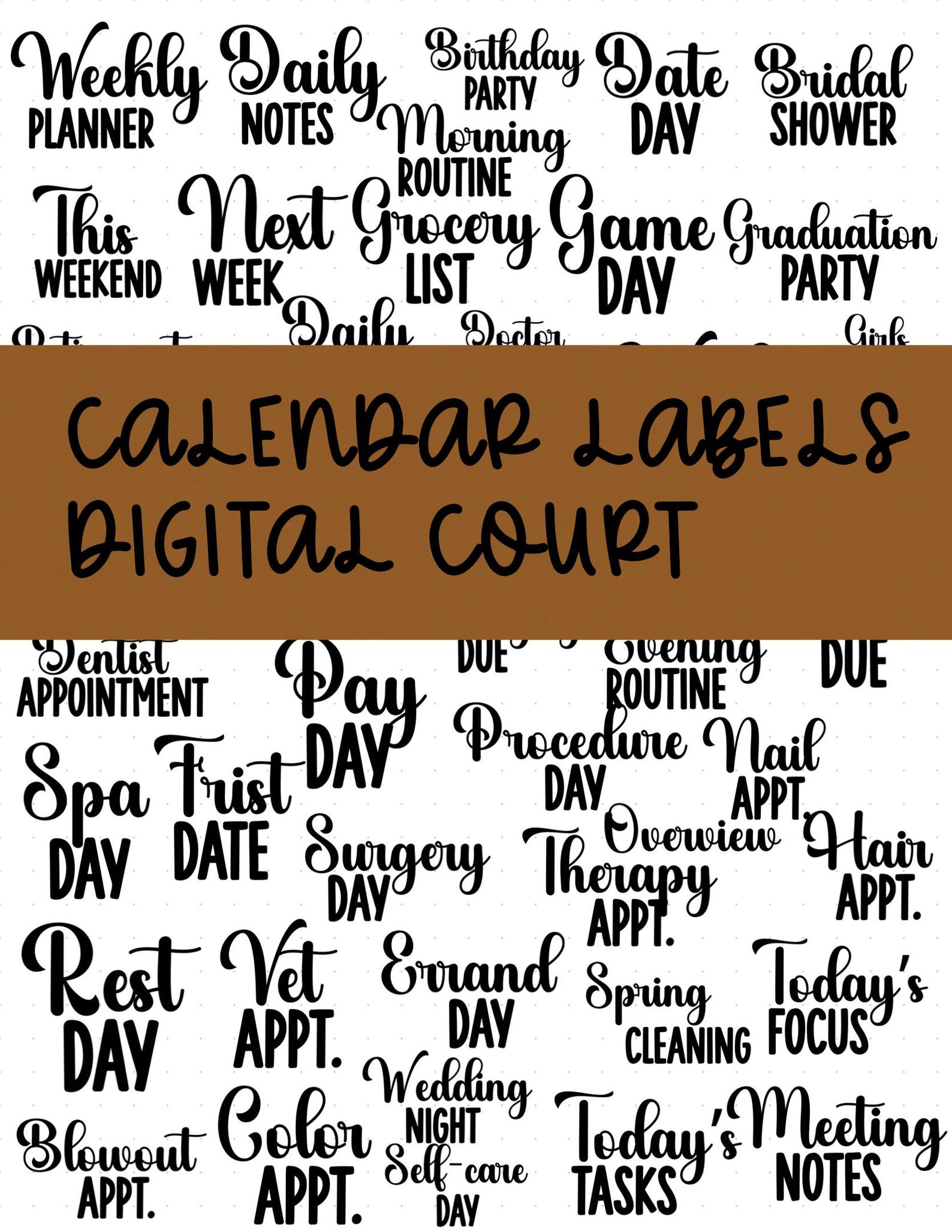 Calendar Labels - Etsy