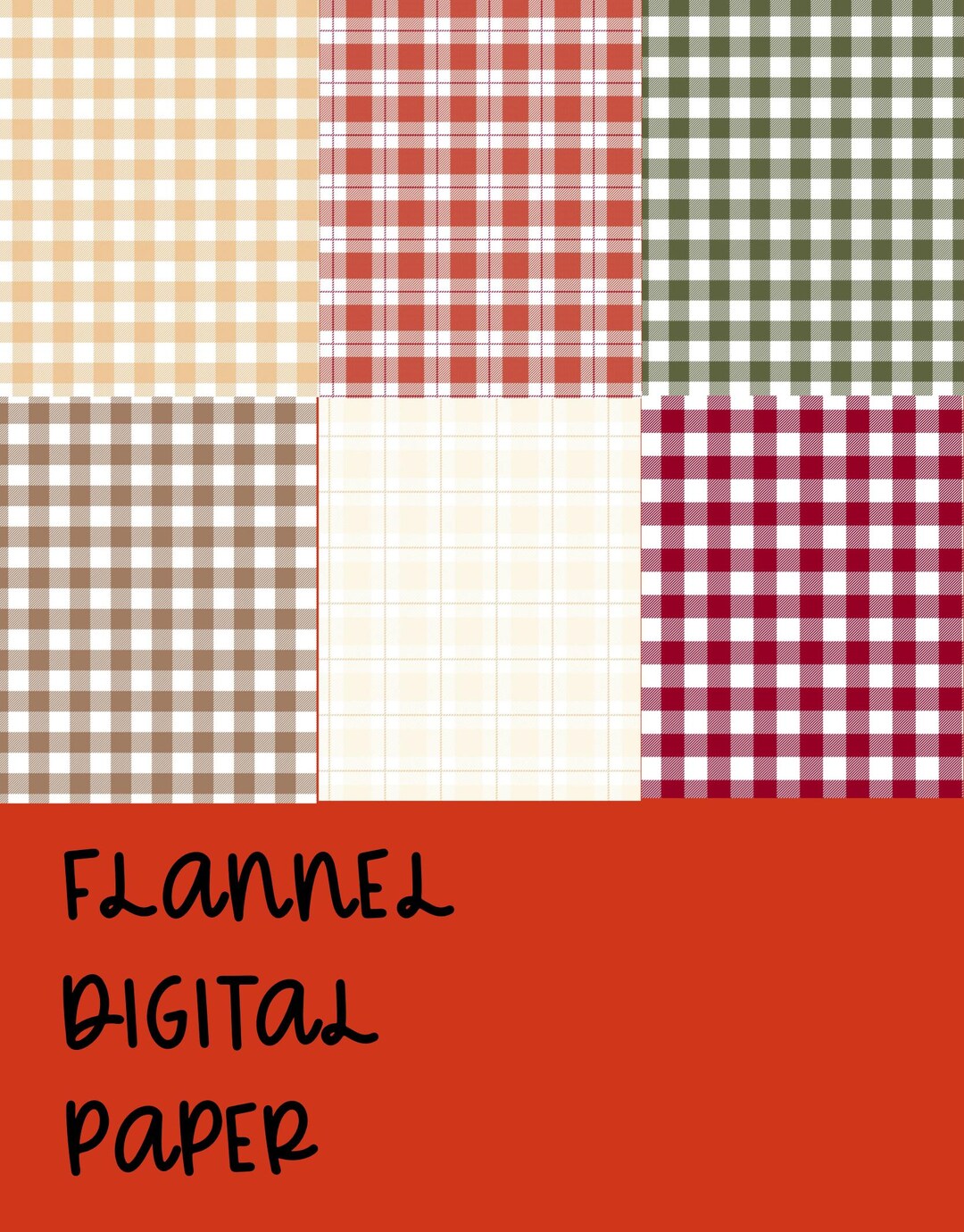 Flannel Digital Paper - Etsy