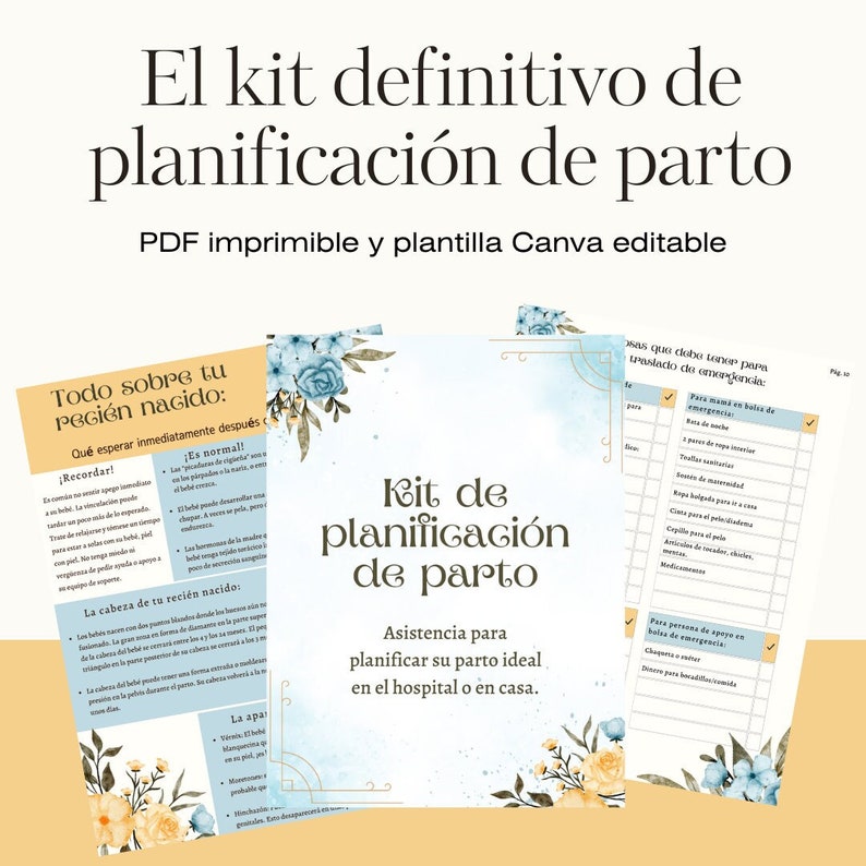 Plantilla Canva Y PDF Editables Del Plan De Parto Para Parto En ...