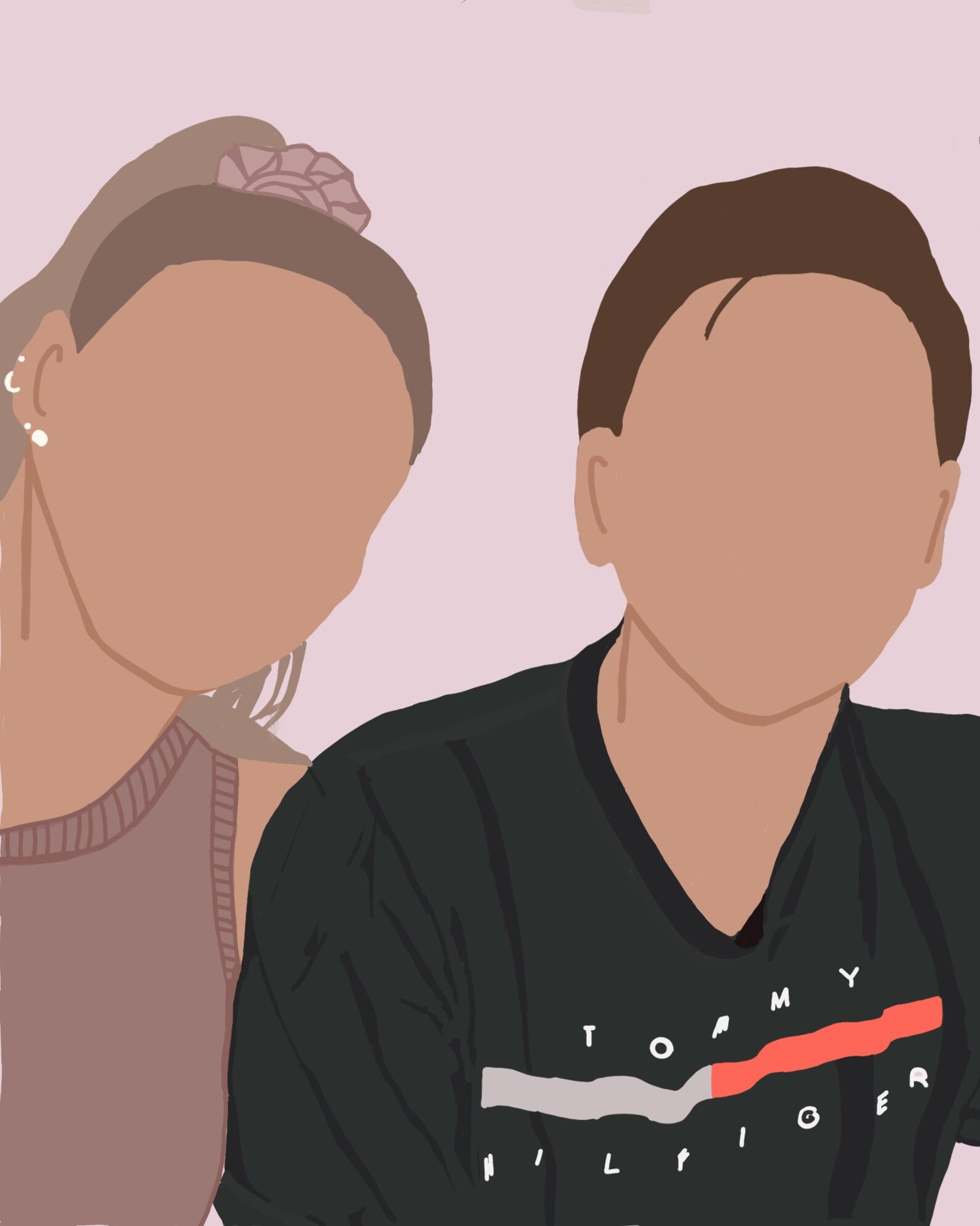 Personalised Digital Faceless Portraits, Made to Order - Etsy