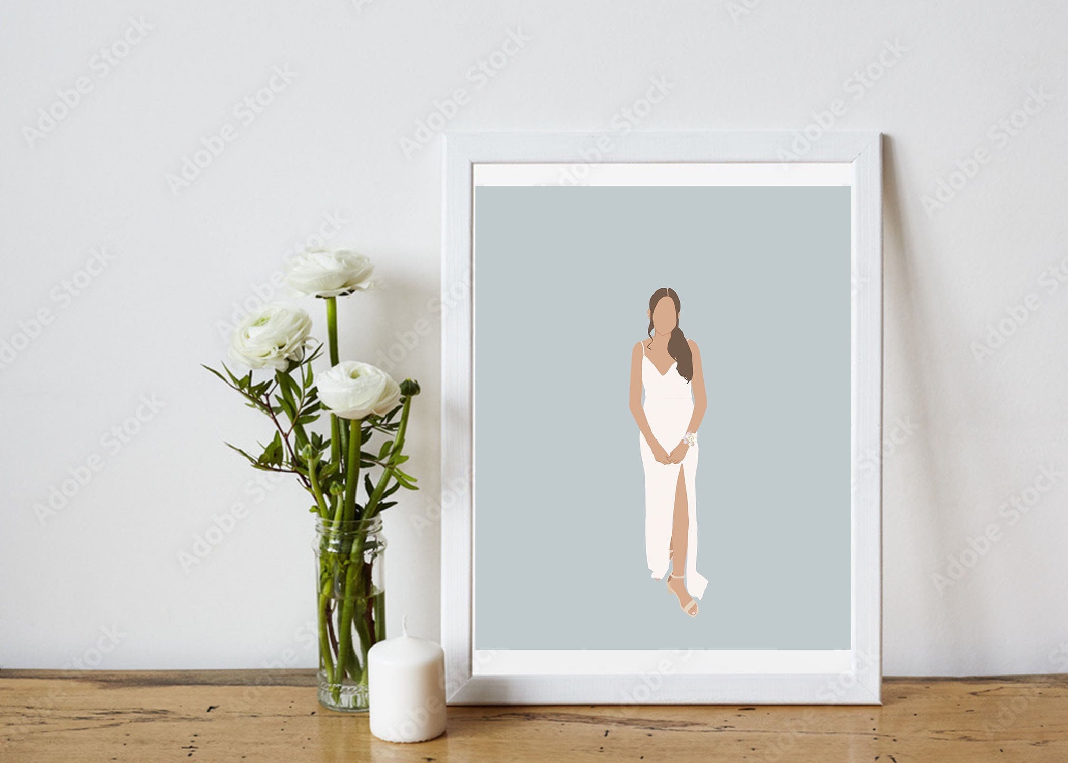 Personalised Digital Faceless Portraits, Made to Order - Etsy