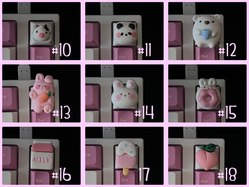 Cute Handmade Keycaps Kawaii Over 40 to Choose From - Etsy