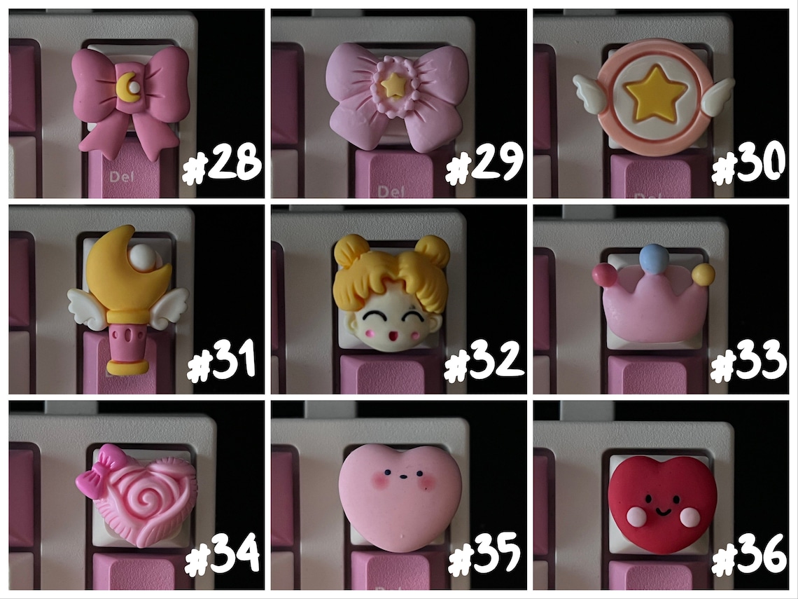 Cute Handmade Keycaps Kawaii Over 40 to Choose From - Etsy
