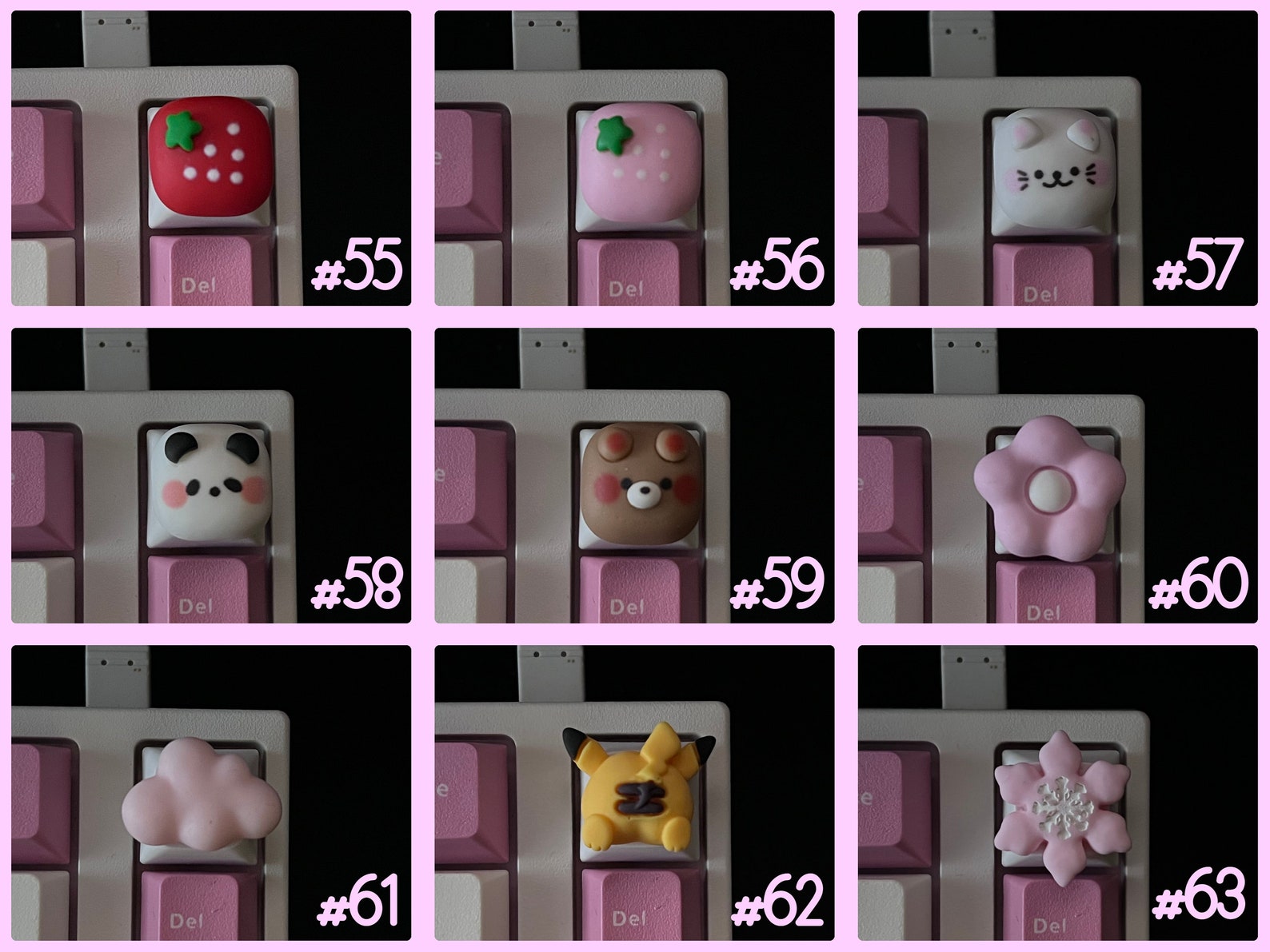Cute Handmade Keycaps Kawaii Over 40 to Choose From - Etsy