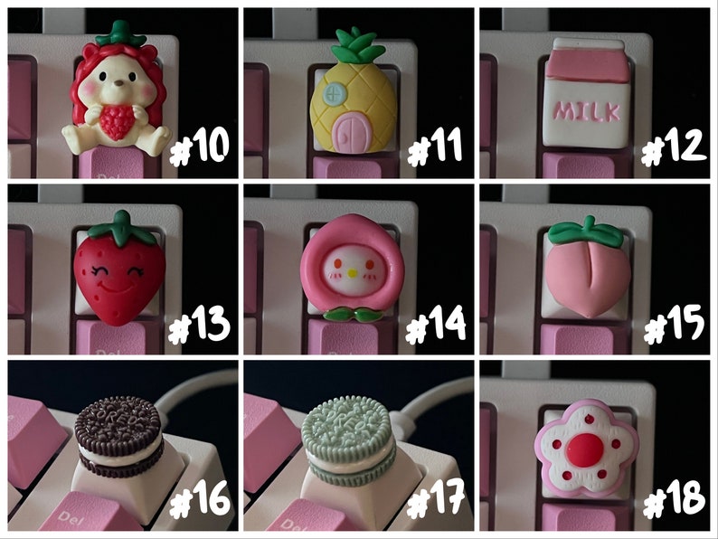 Cute Handmade Keycaps Kawaii Over 40 to Choose From - Etsy