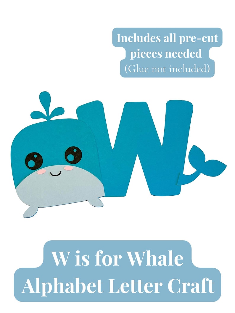 Whale Alphabet Craft Kit: Letter W Activity - Etsy