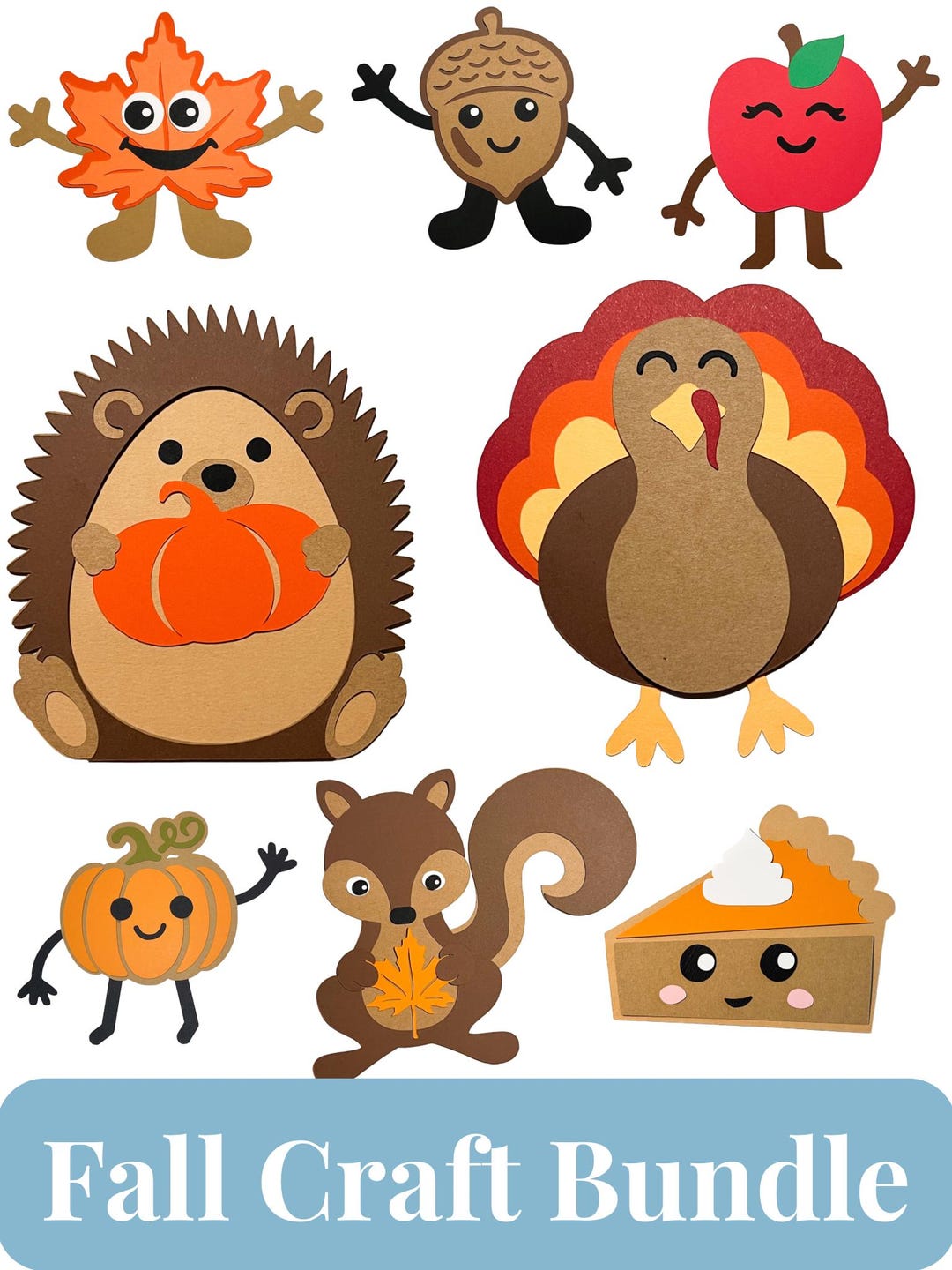 Fall Craft Bundle: Cardstock Leaf, Acorn, Pumpkin, and More - Etsy
