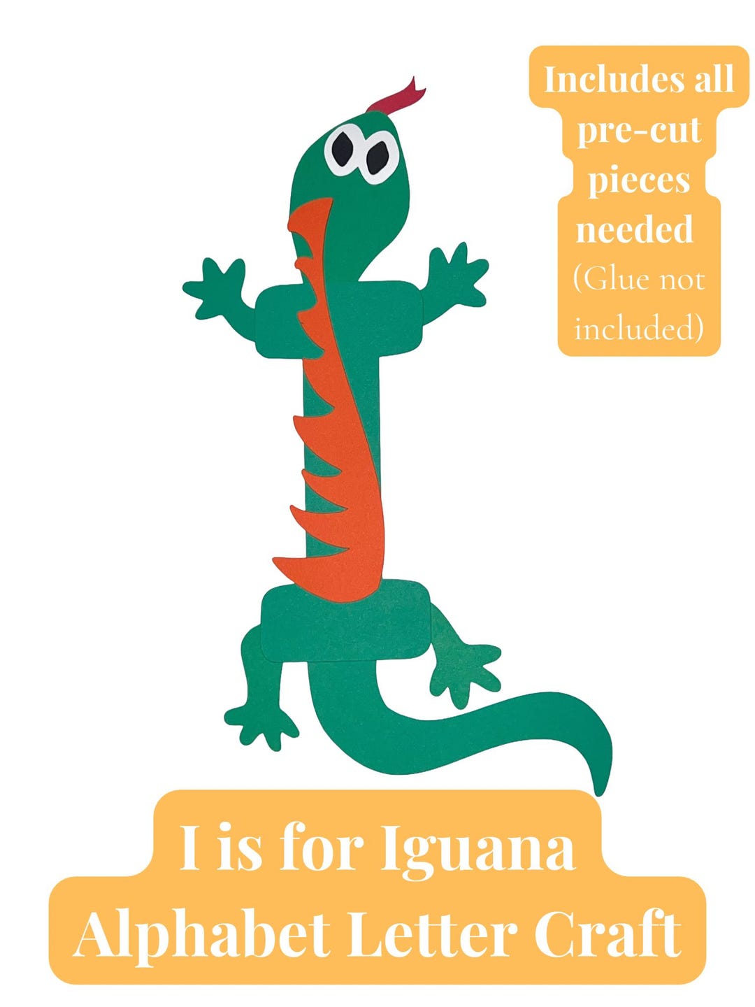 Iguana Alphabet Craft Kit: Letter I Activity - Etsy