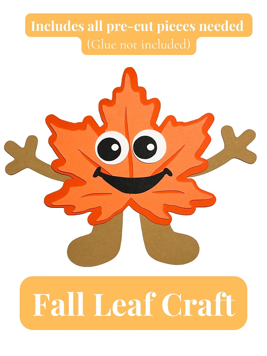 Fall Leaf Craft Kit: Happy Cardstock Autumn Activity - Etsy