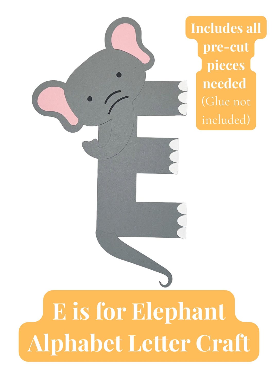 Elephant Alphabet Craft Kit: Letter E Activity - Etsy
