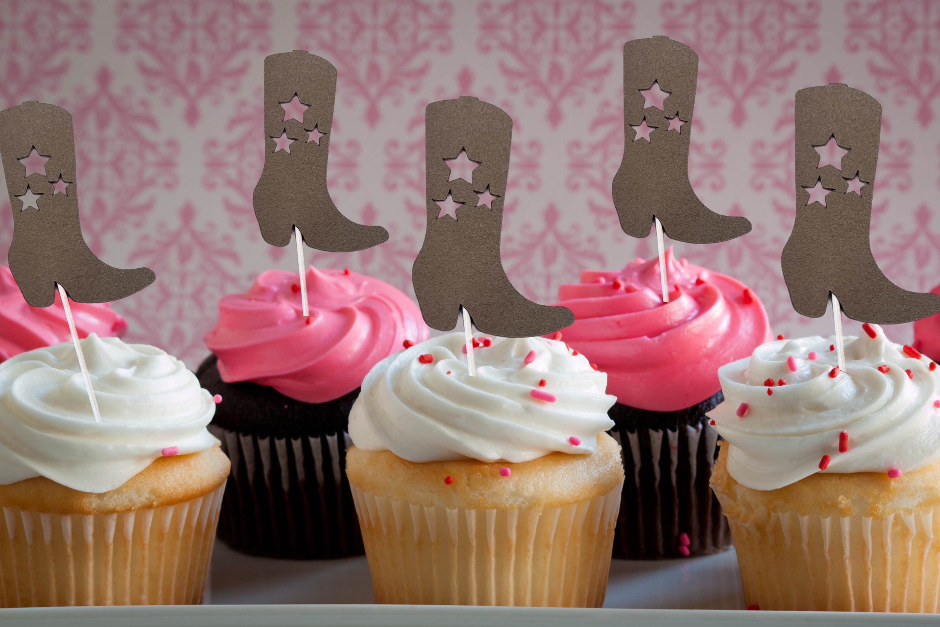 Cowboy Boots Cupcake Toppers Western Cupcake Toppers - Etsy