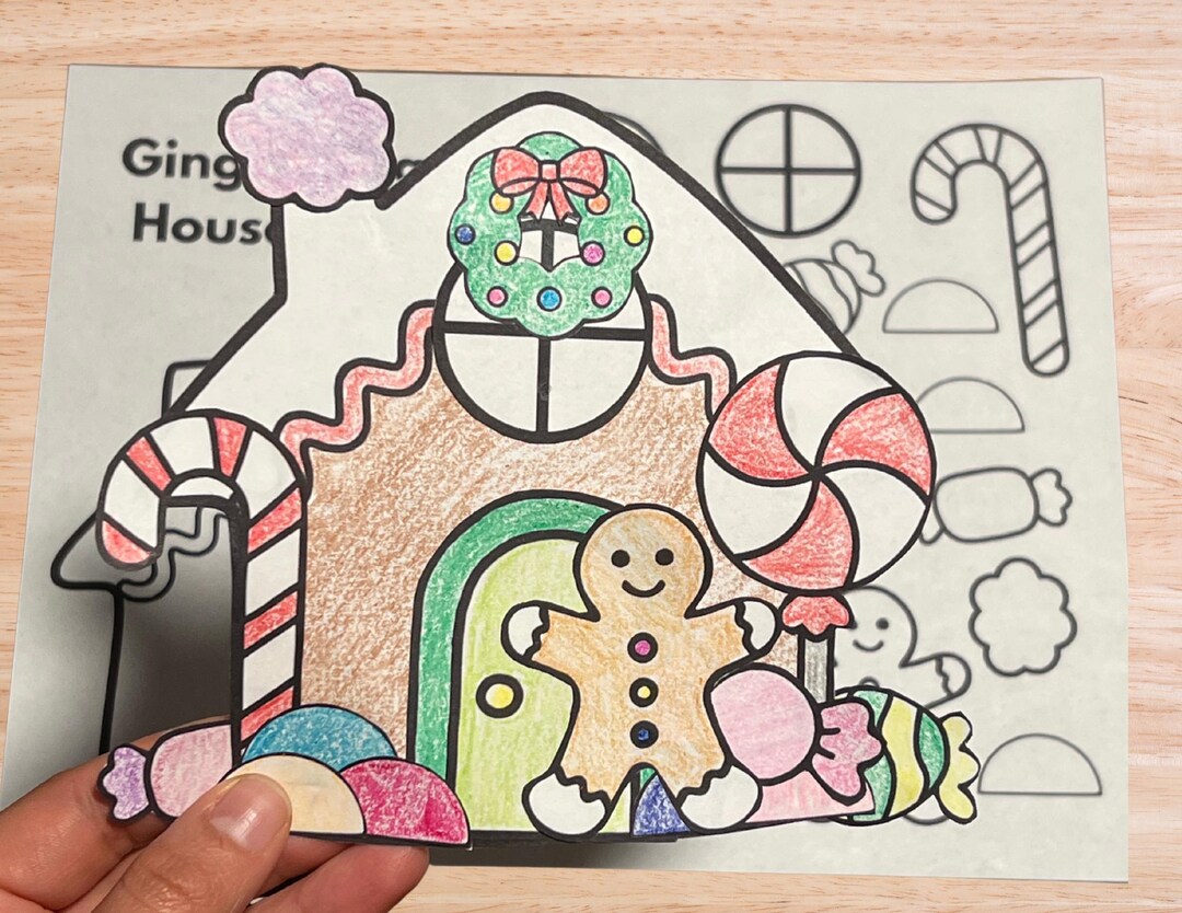 Gingerbread House Craft Printable | Christmas Cut and Paste Activity ...