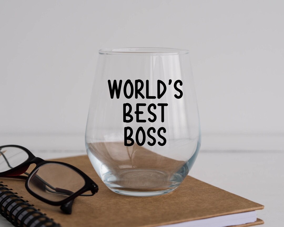 Worlds Best Boss Wine Glass, Gift for Boss From Employee, Boss Birthday ...