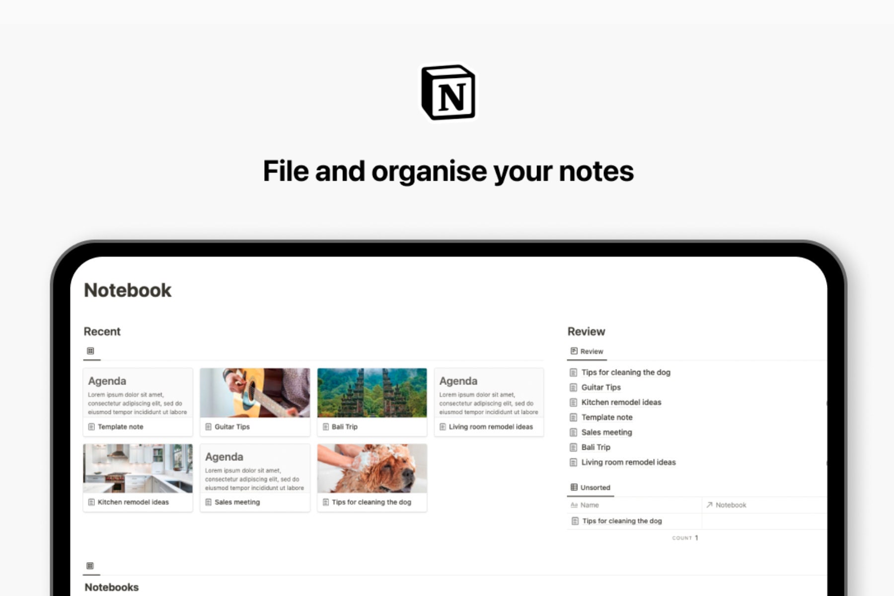 Notion Notebook Dashboard - Keep Your Notes Organised Notes Organizer ...