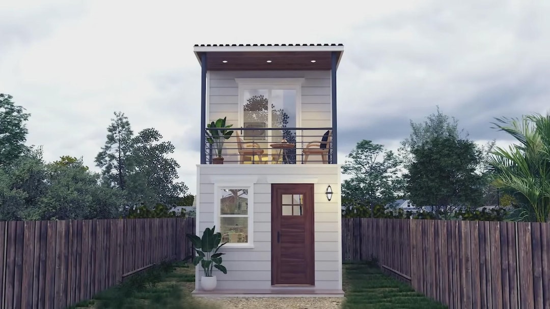 Modern Two-story Tiny House Plan: 1 Bed, 1 Bath (PDF Floor Plan) - Etsy