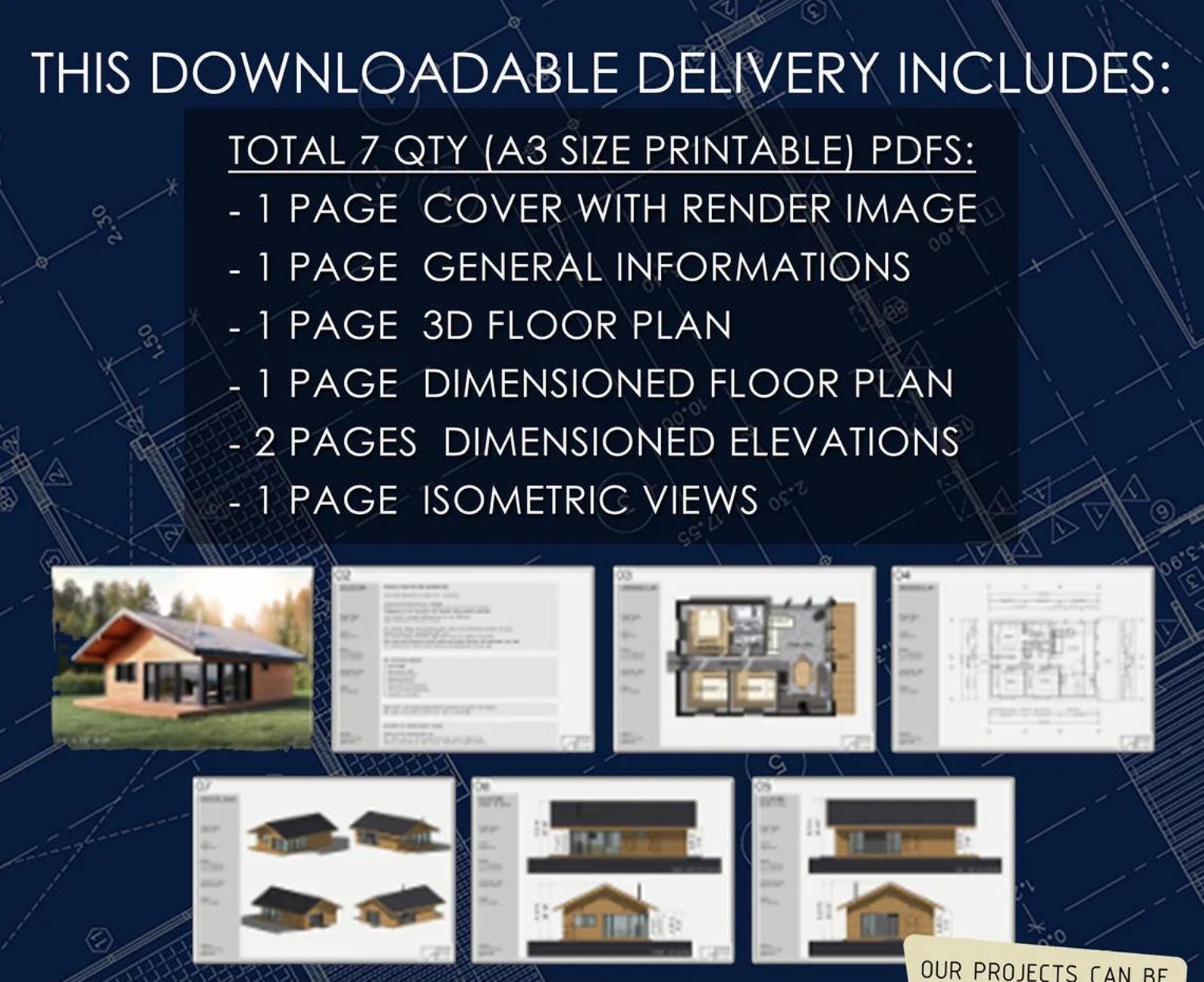 3 Bedroom Modern Tiny House Plan: Single Story Home (PDF Download) - Etsy