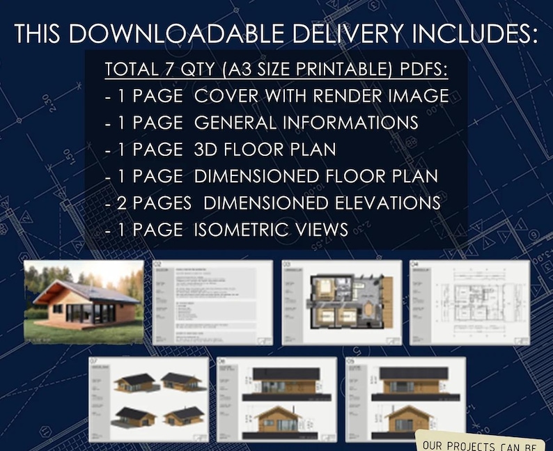 3 Bedroom Modern Tiny House Plan: Single Story Home (PDF Download) - Etsy