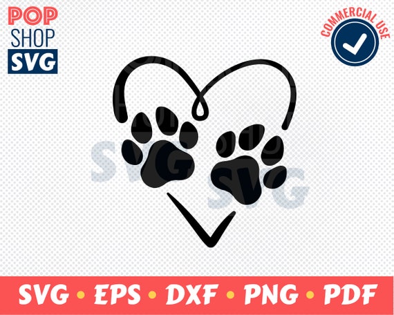 Corazón con patas de perro SVG / Archivo de corte / Plantilla - Etsy México