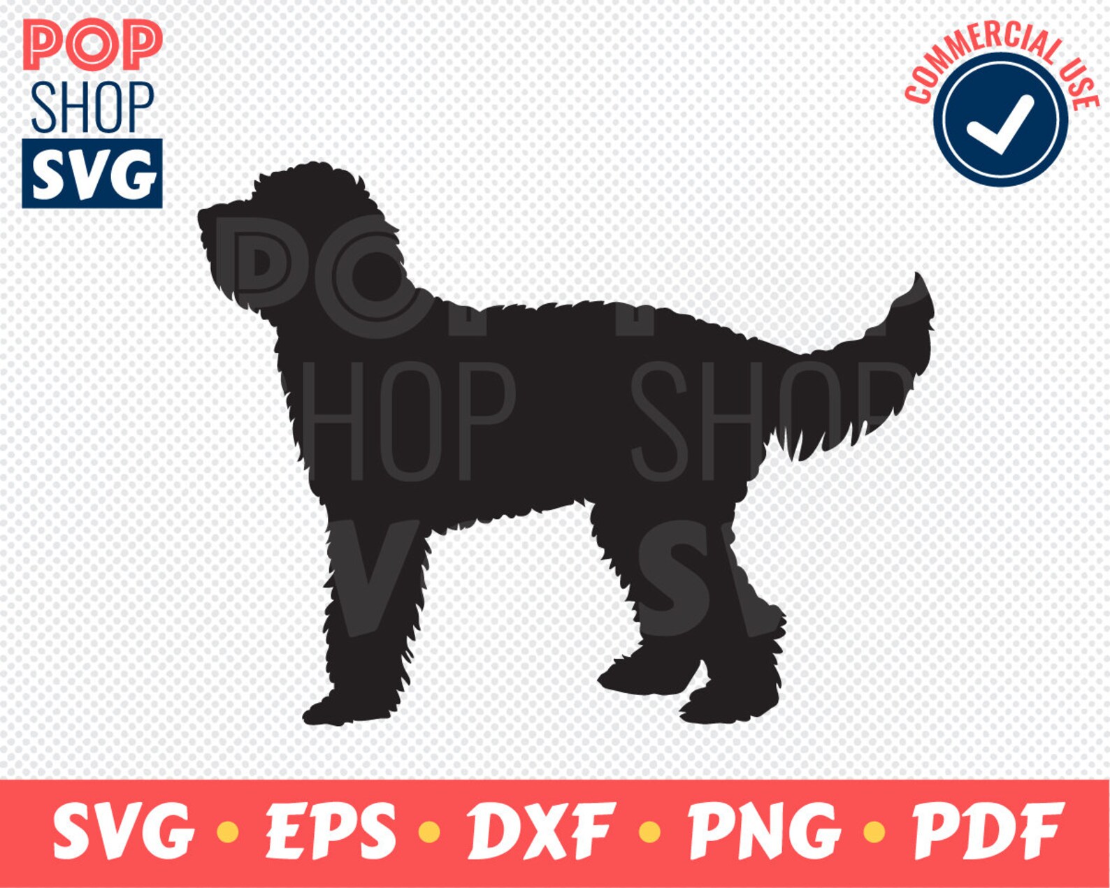 Labradoodle Side Standing Silhouette SVG/ Cut File/ Commercial License ...