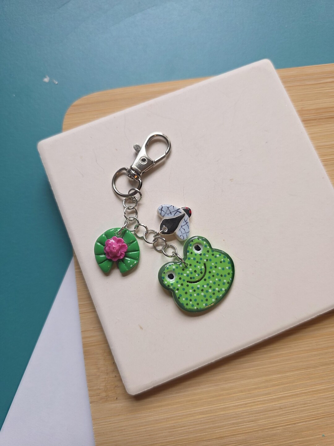 Cute Frog Friend Clay Keychain - Etsy
