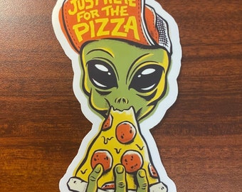 Alien Eating Pizza - Etsy
