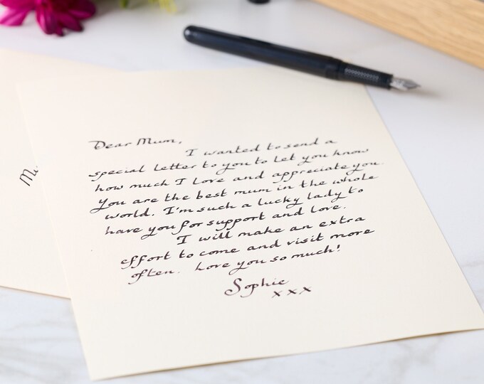 Handwritten Letter With Customized Text - Etsy