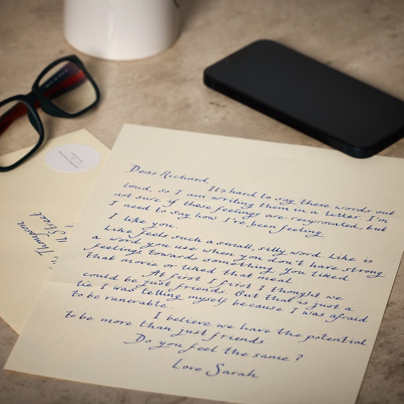 Handwritten Letters With Lined Envelope Indiano Russet Pattern - Etsy