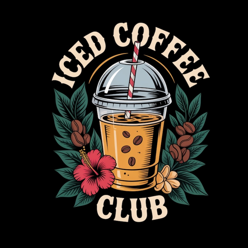 Iced Coffee Club PNG | Cute Coffee Clipart for Planners & Crafts - Etsy